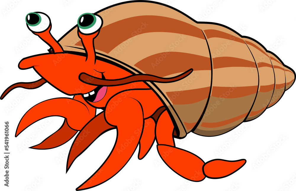 Cartoon Hermit Crab PNG transparent background Stock Illustration ...