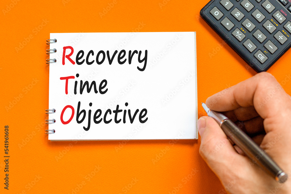 RTO recovery time objective symbol. Concept words RTO recovery time ...