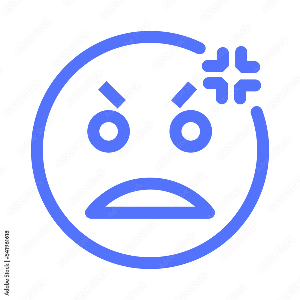 angry annoyed emoji emoticon line icon Stock Vector | Adobe Stock