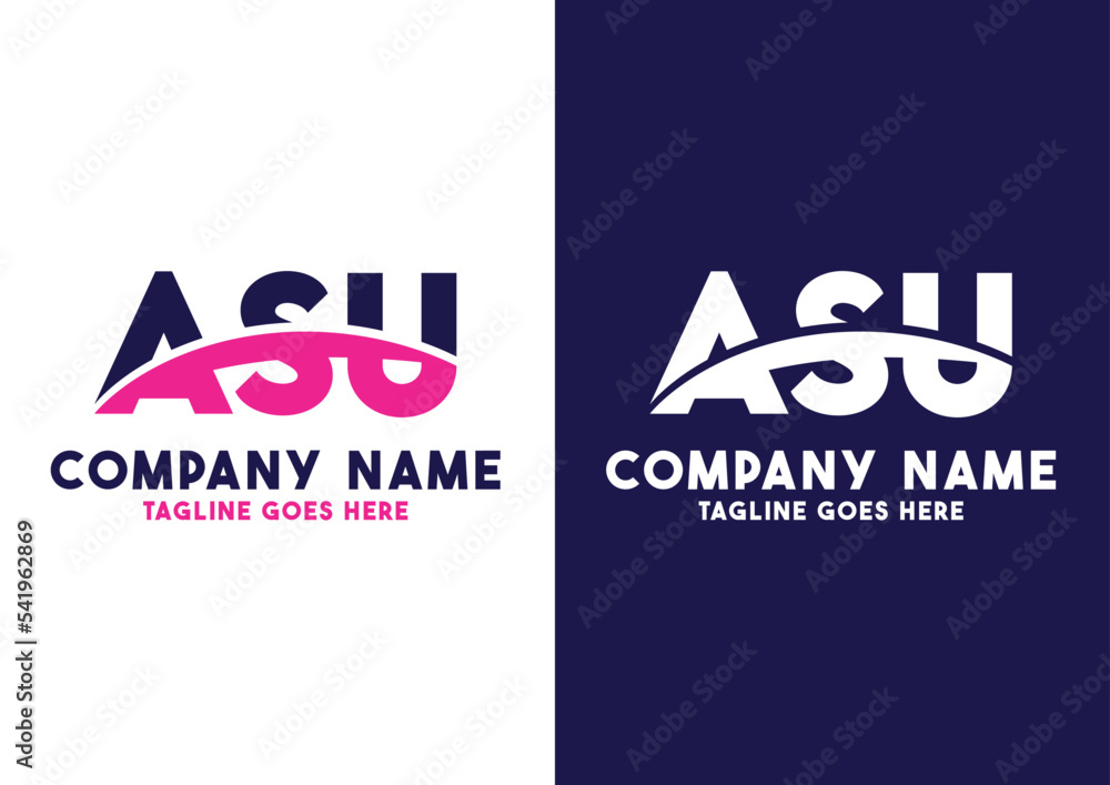 Letter ASU logo design vector template, ASU logo Stock Vector | Adobe Stock