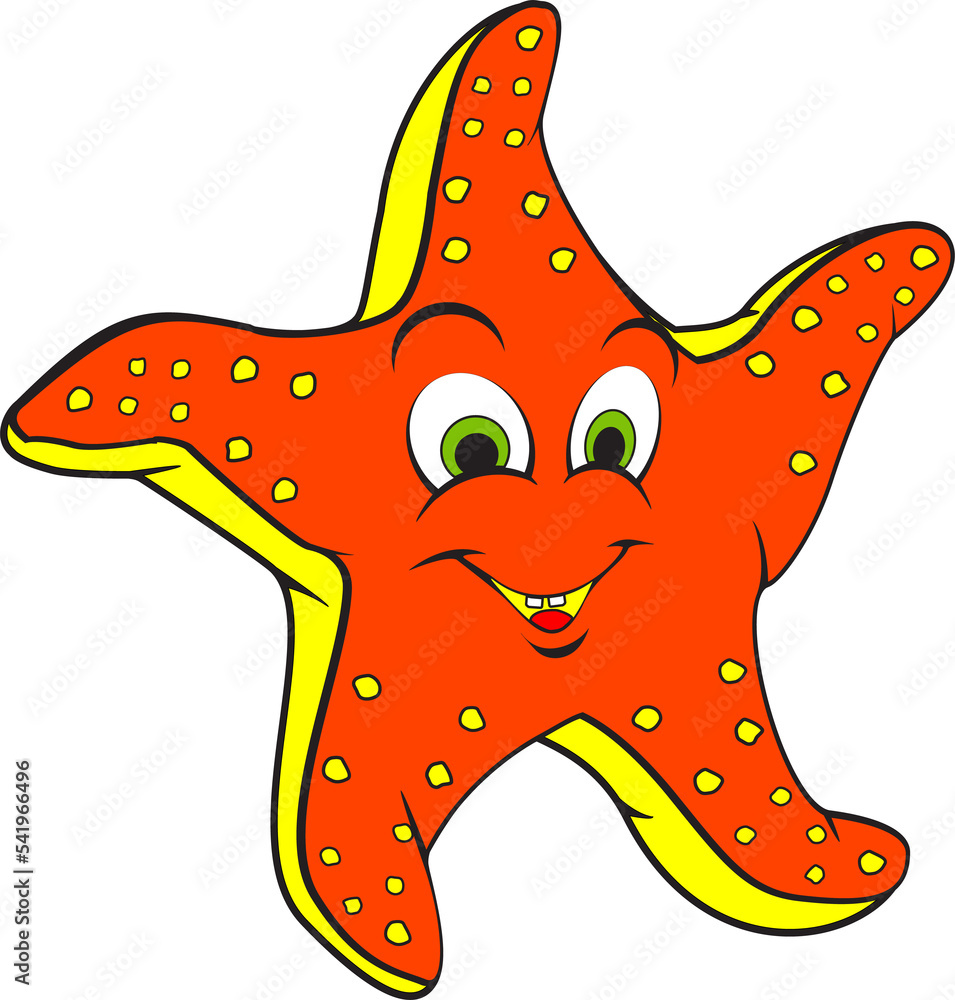 Starfish cartoon PNG transparent background Stock Illustration | Adobe ...