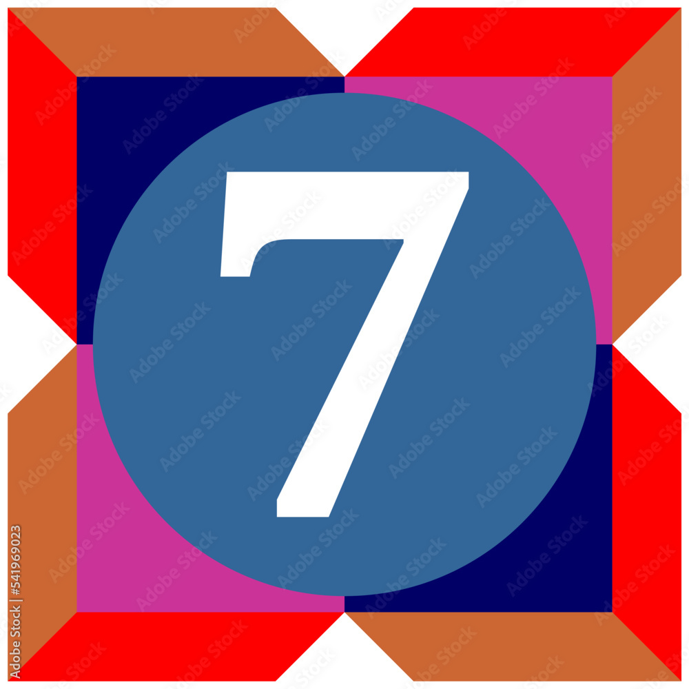 Vector Design. White Numbers With Circles Stock Vector | Adobe Stock