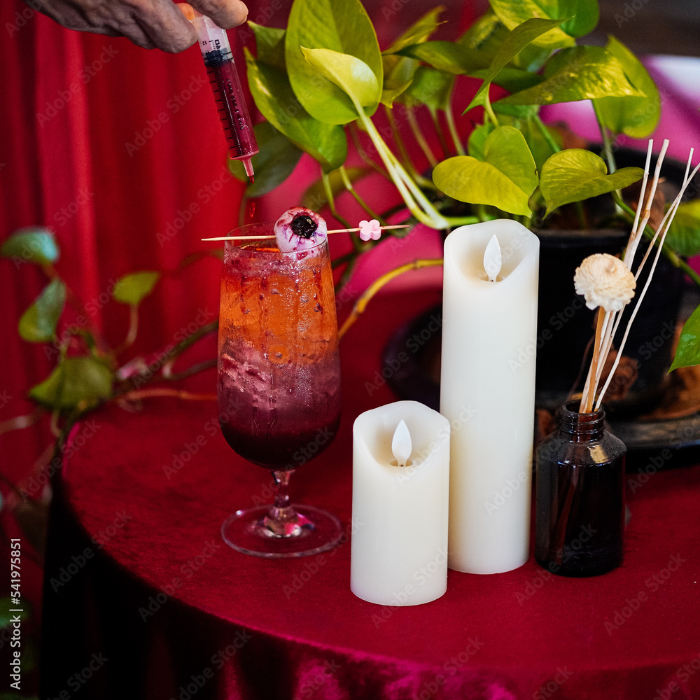 Halloween drink. Vampire blood soda. Non alcoholic drink for Halloween ...