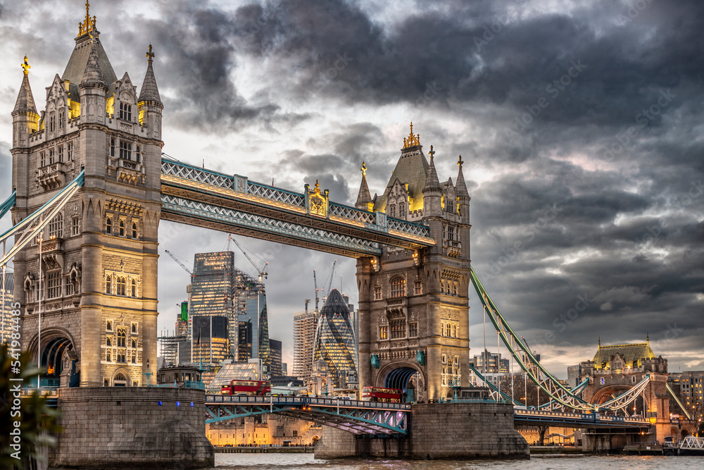 Tower Bridge is a Grade I listed combined bascule and suspension bridge ...
