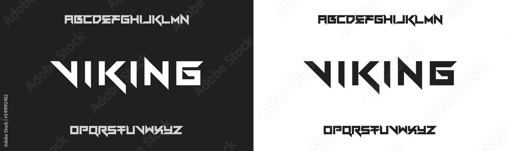 VIKING Elegant Modern alphabet letters font. Classic Tech Lettering ...