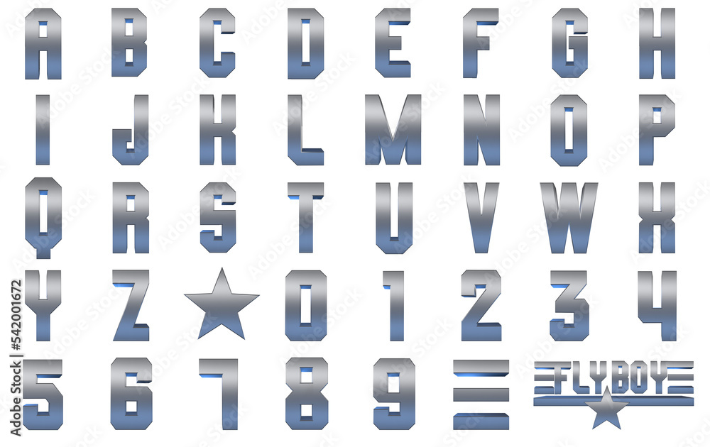 Fly Boy Airforce alphabet 3D Illustration PNG Transparent background ...