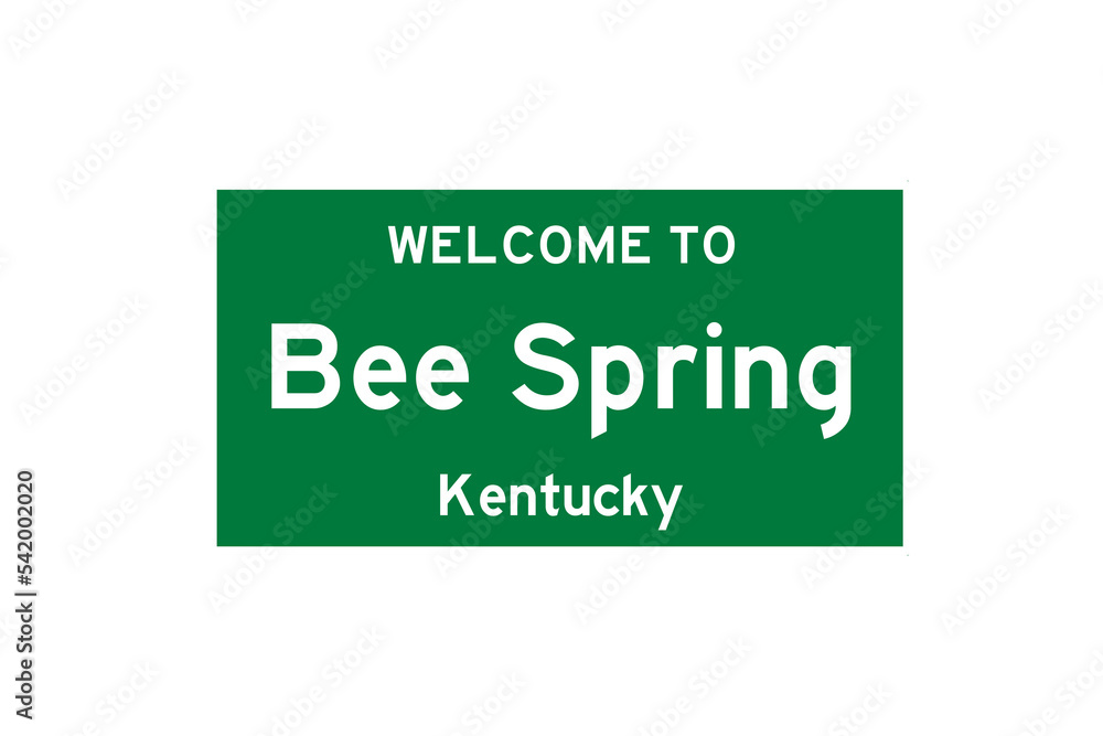 Bee Spring, Kentucky, USA. City limit sign on transparent background ...