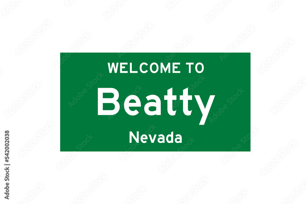Beatty, Nevada, USA. City limit sign on transparent background. Stock ...