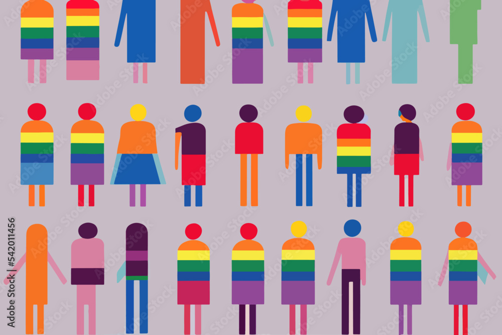 Lgbtq+ pride and tolerance people, illustration, rainbow Stock Vector ...