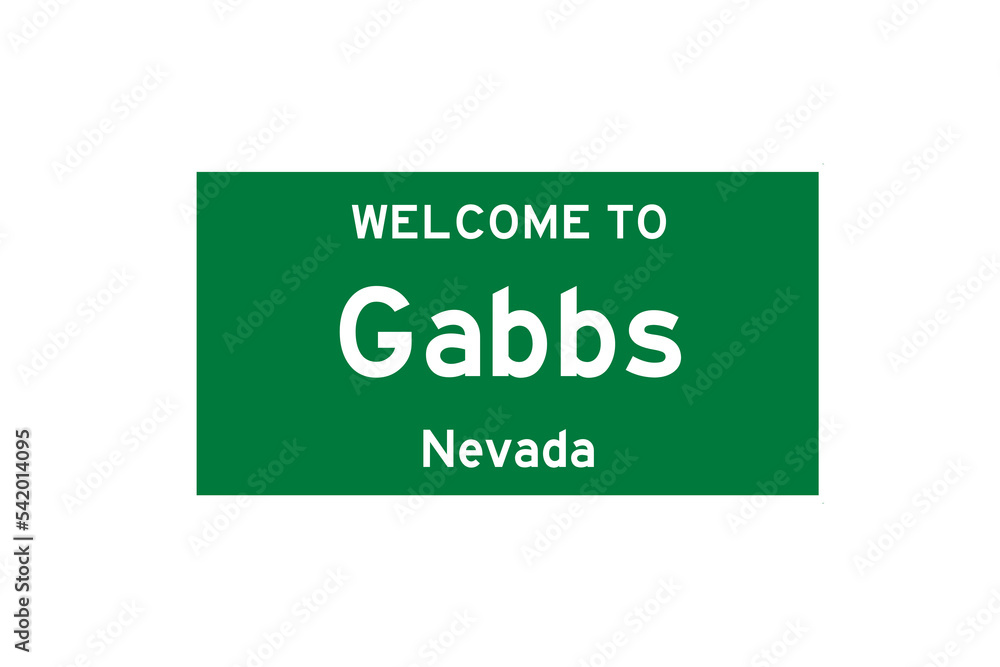 Gabbs, Nevada, USA. City limit sign on transparent background. Stock ...