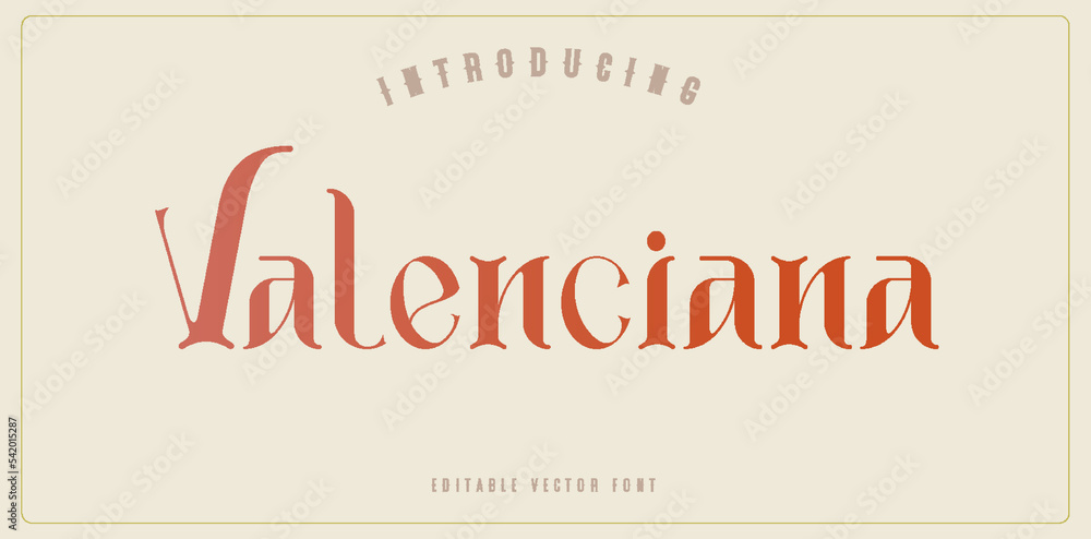Valenciana text luxury alphabet letters font template. Typography ...
