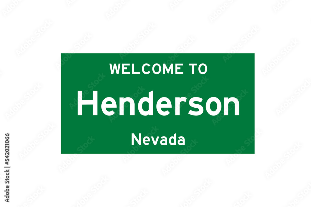 Henderson, Nevada, USA. City limit sign on transparent background ...