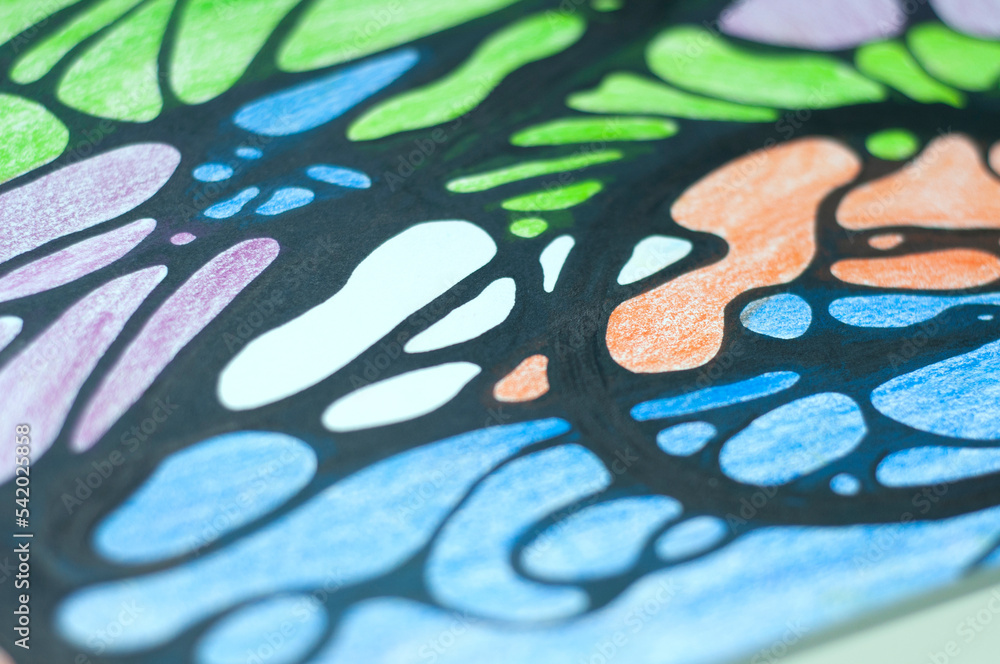 Hand drawn neurographic drawing. Neurographics is psychological method ...