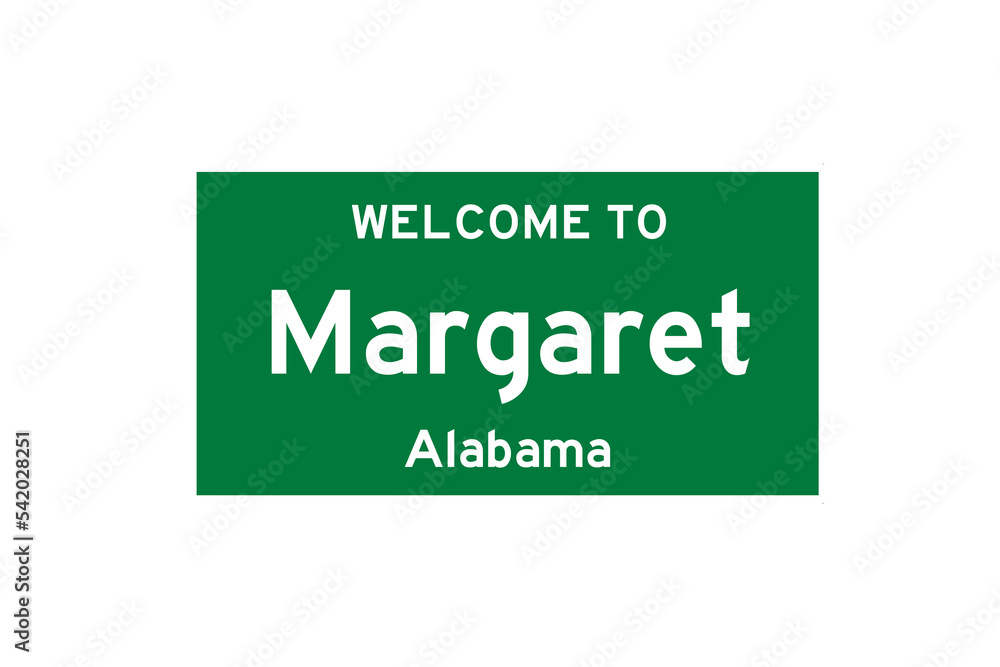 Margaret, Alabama, USA. City limit sign on transparent background ...