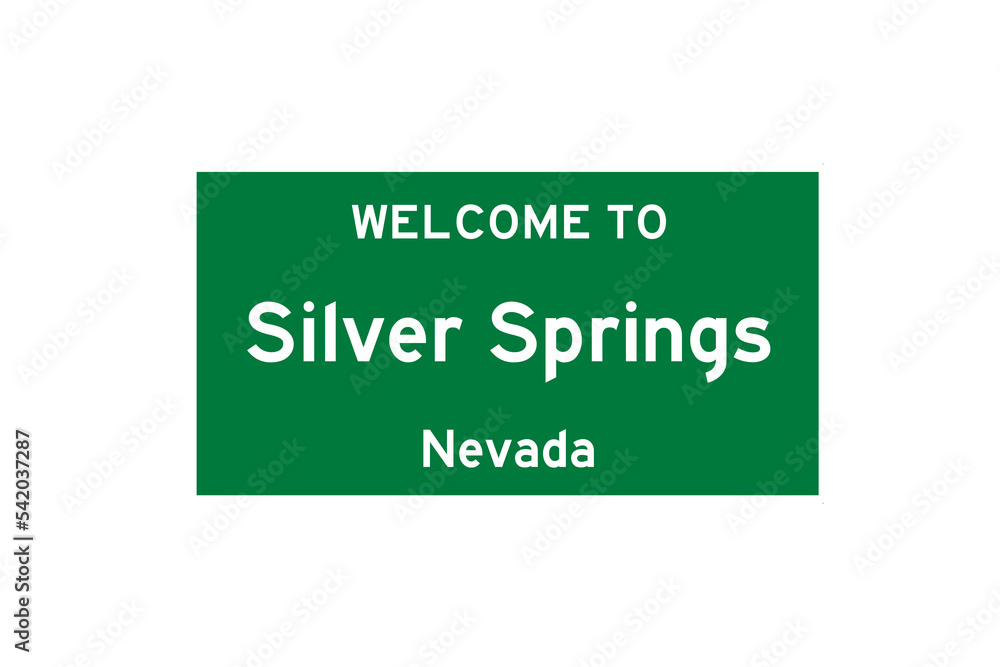 Silver Springs, Nevada, USA. City limit sign on transparent background ...