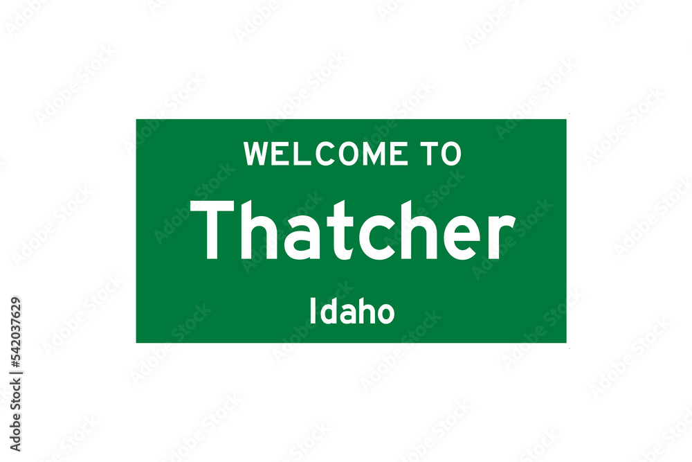 Photo & Art Print Thatcher, Idaho, USA. City limit sign on transparent ...