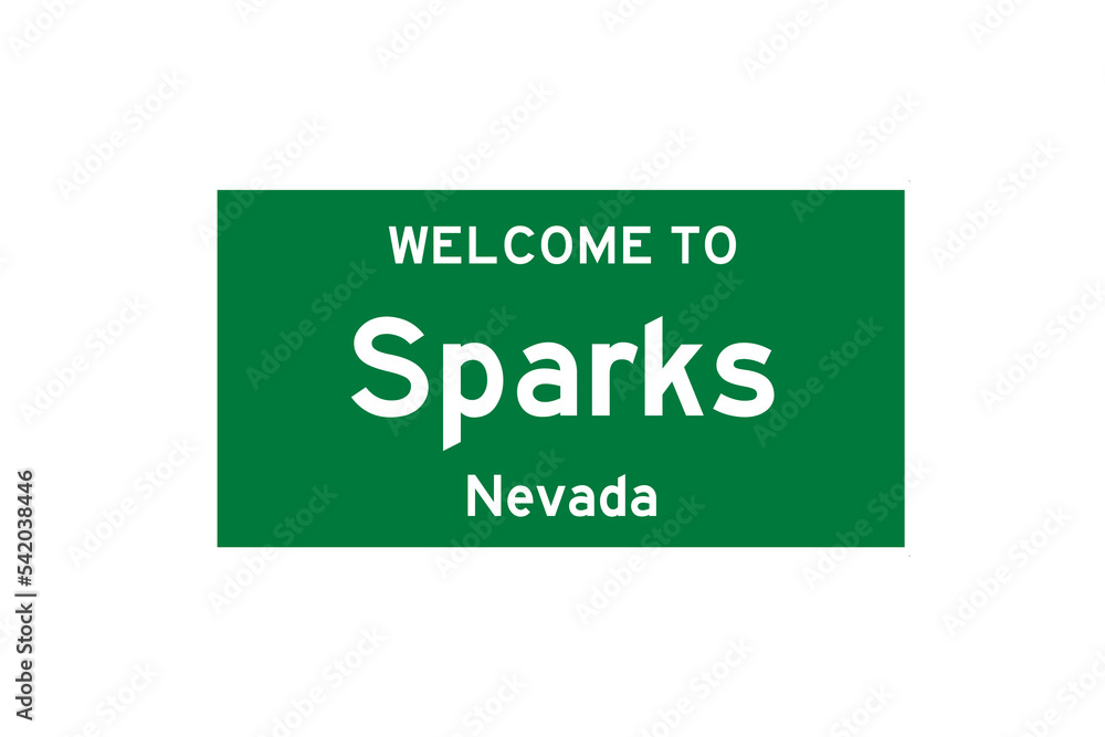 Sparks, Nevada, USA. City limit sign on transparent background. Stock ...