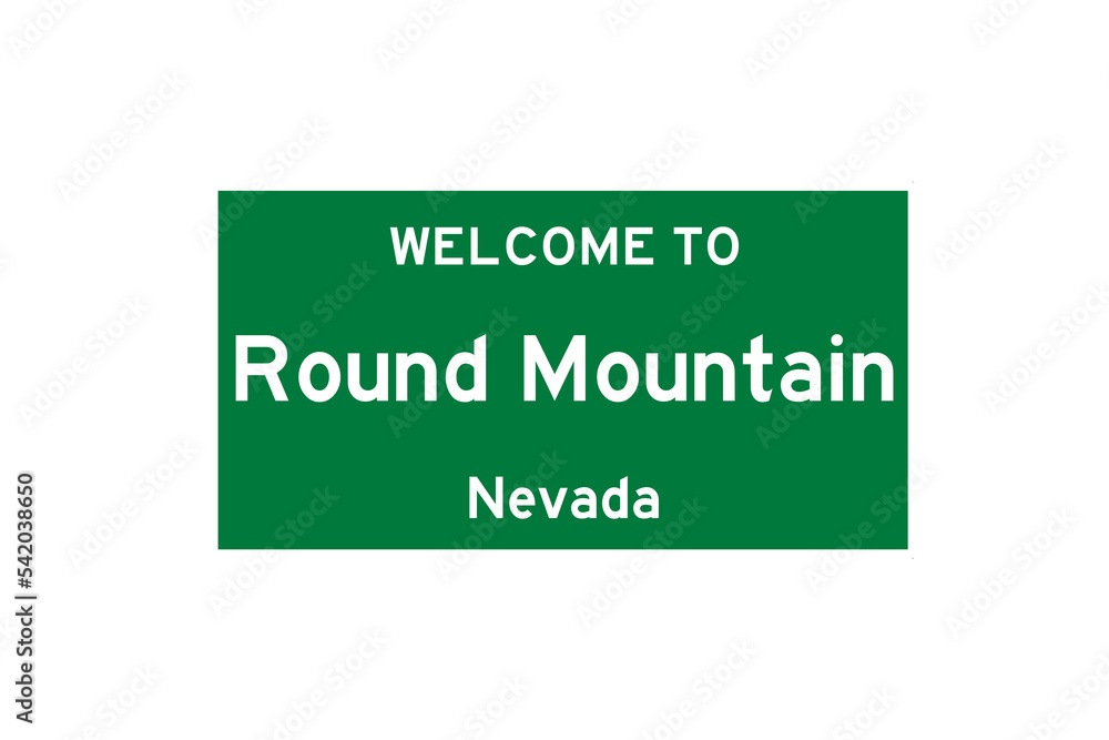 Round Mountain, Nevada, USA. City limit sign on transparent background ...