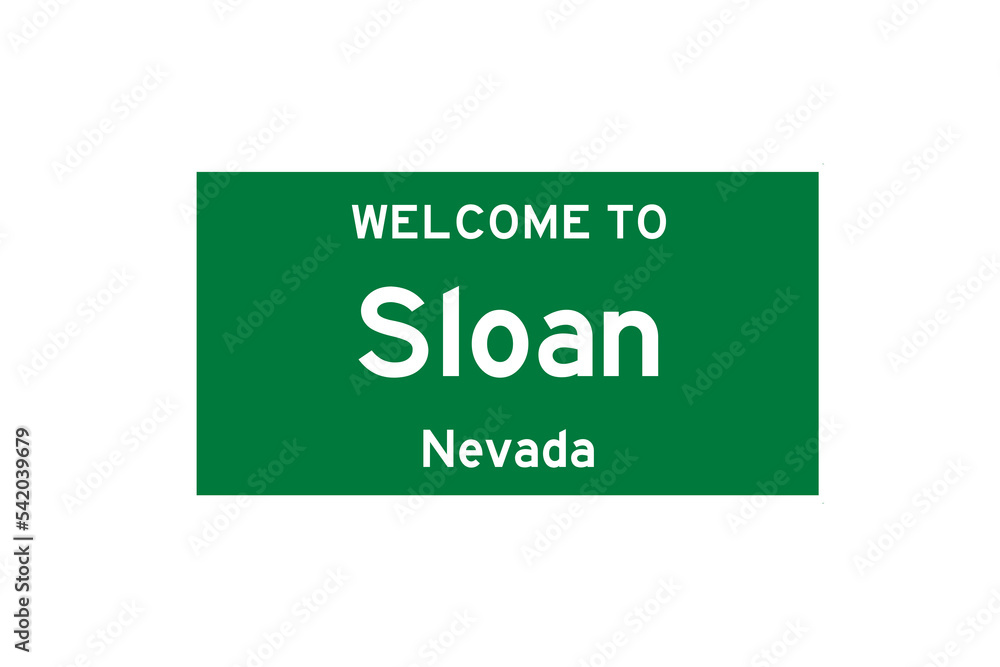Sloan, Nevada, USA. City limit sign on transparent background. Stock ...
