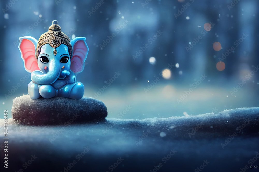 Tiny Cute Ganesha in Winter, Majestic Environment || Computer Generated ...