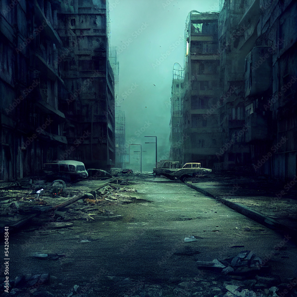 The world after the atomic bomb, nuclear war, post-apocalyptic city ...