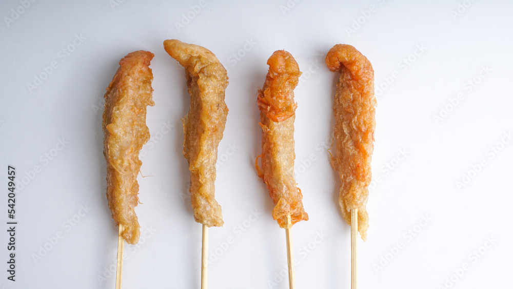 Indonesia traditional snack. Sempol ayam is Indonesian street food made ...