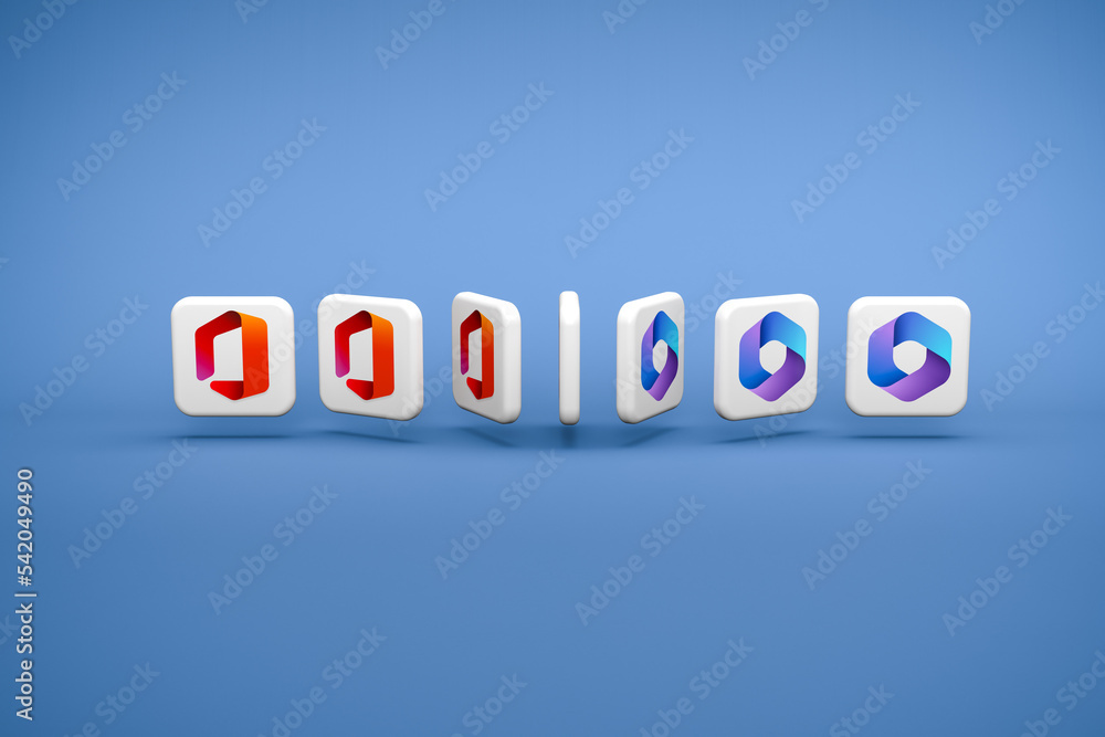 Foto Stock Microsoft 365 is superseding the Office suite: Logos of the ...