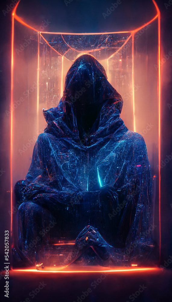 angel of death whose face is not seen in darkness, character design ...