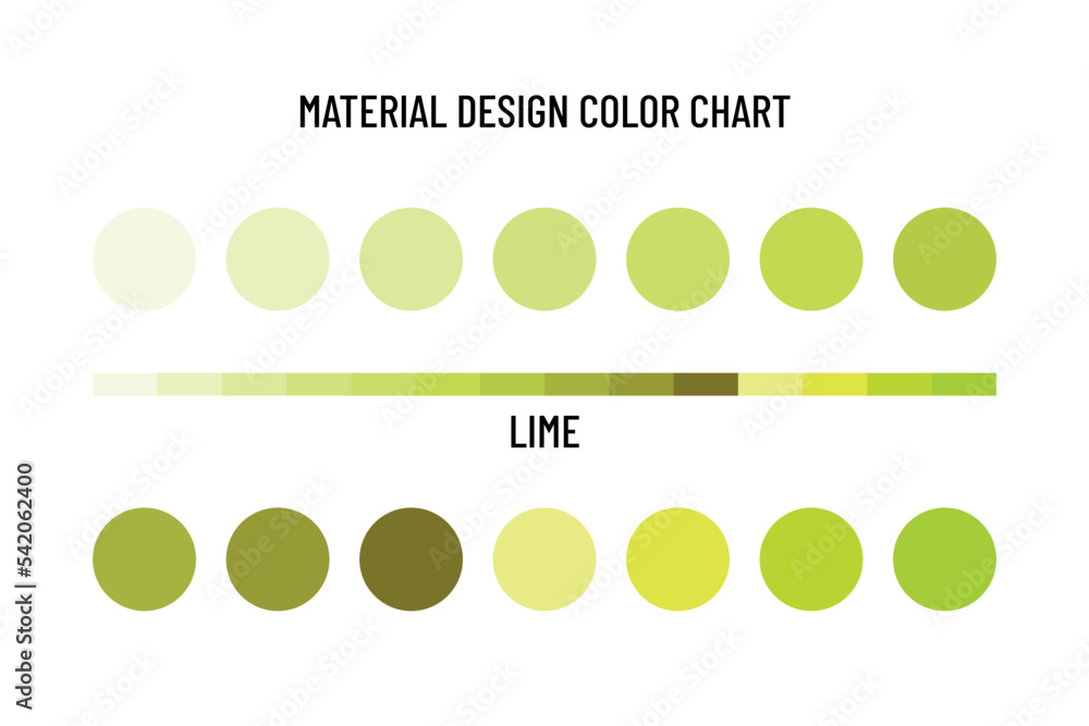 Material design color chart. Color scheme. Stock Vector | Adobe Stock