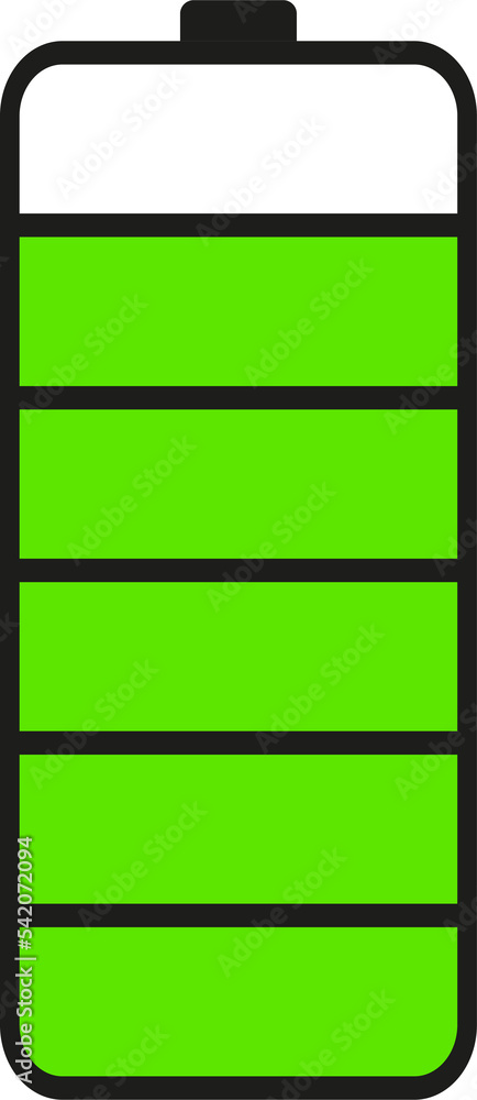 Full battery icon. Energy symbol in png. High battery on transparent ...