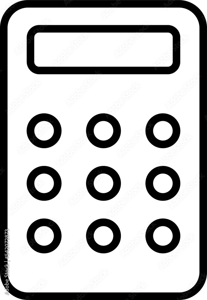 Calc symbol in black. Calculator on transparent background. Math ...