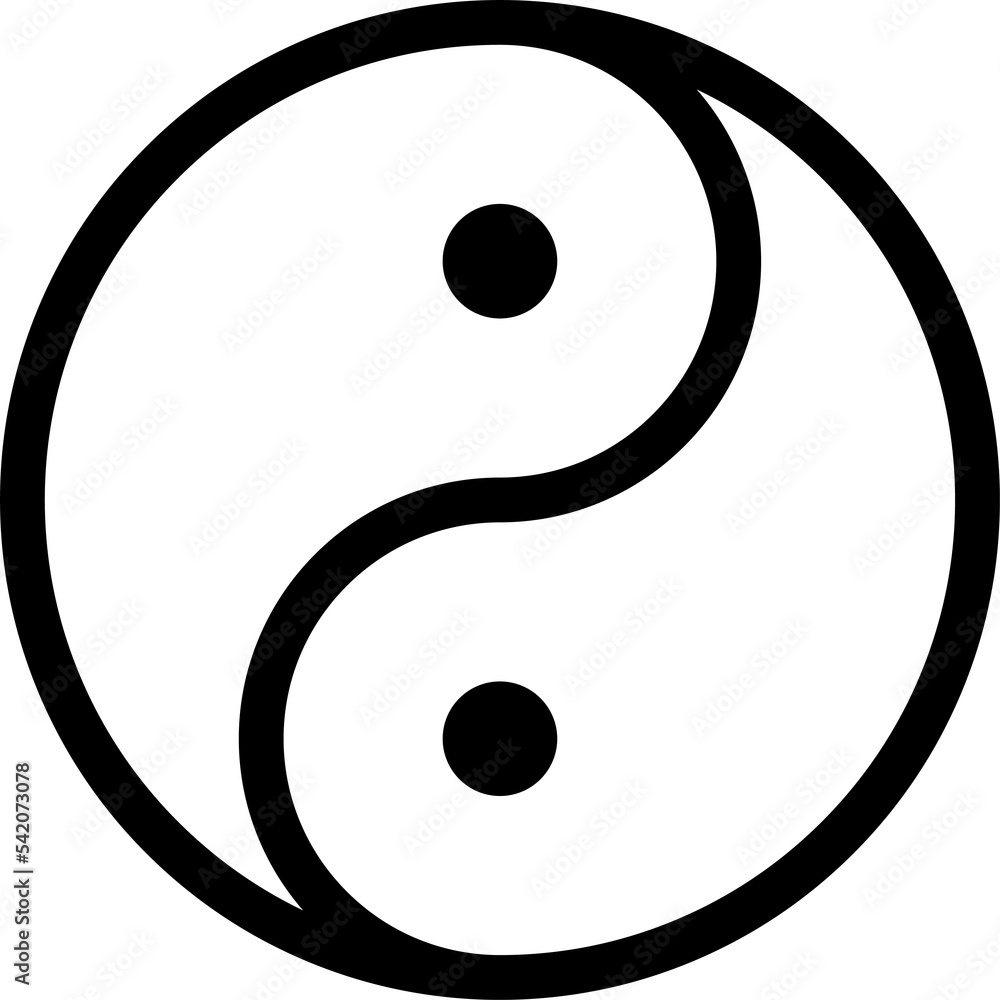Yin yang symbol. Harmony sign in png. Balance illustration. Yin and ...