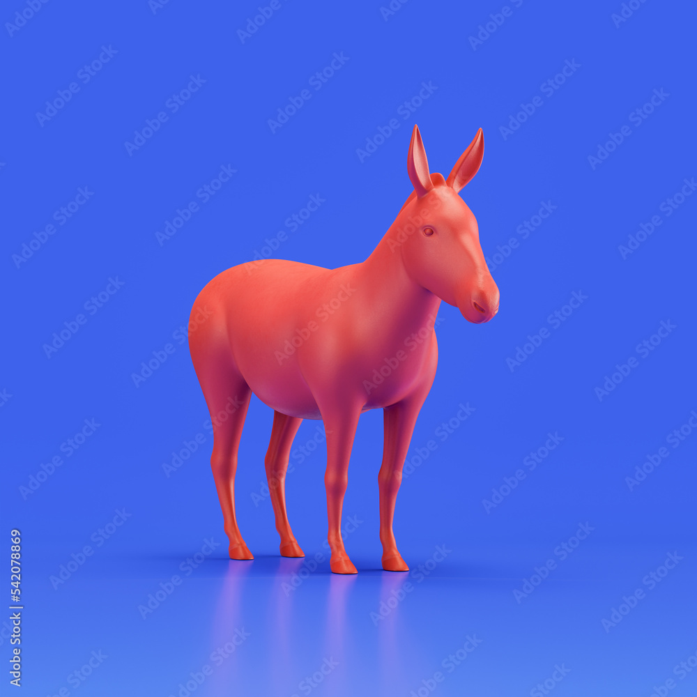 Donkey monochrome single color animal. Red color single animal from ...