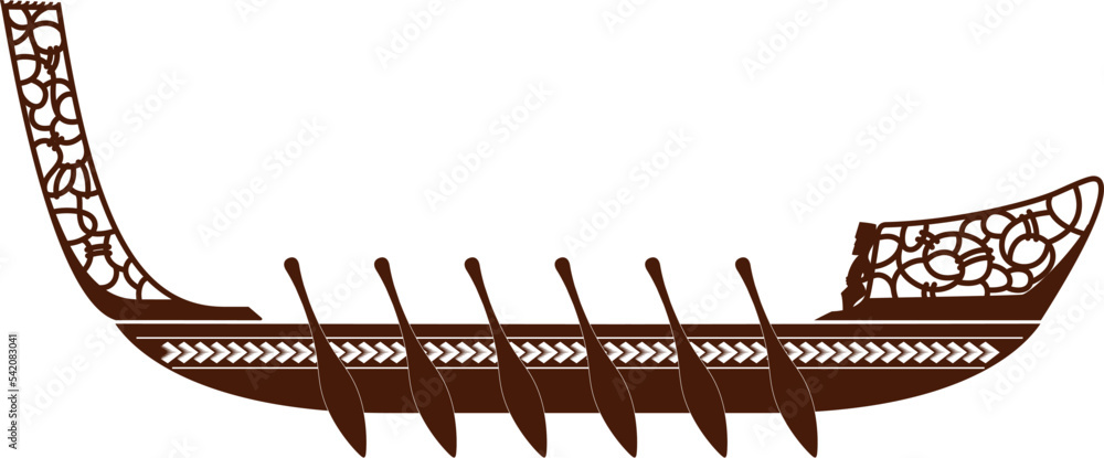 NZ Maori waka boat canoe Stock Vector | Adobe Stock