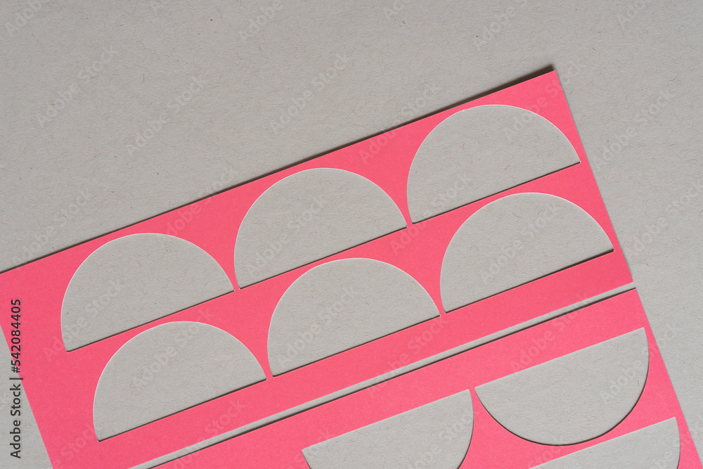 paper stencils with half-circle shape cutouts Stock Photo | Adobe Stock