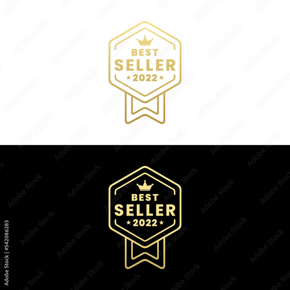 Luxurious Best Seller 2022 Logo Vector or Exclusive Best Seller 2022 Label Vector. Magnificent ...