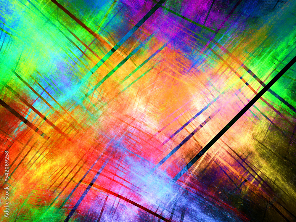 Composición de arte abstracto digital consistente en rayas rectas ...