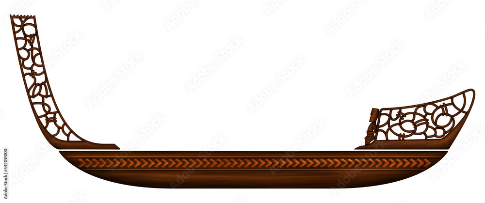 NZ Maori Waka boat canoe Stock Illustration | Adobe Stock