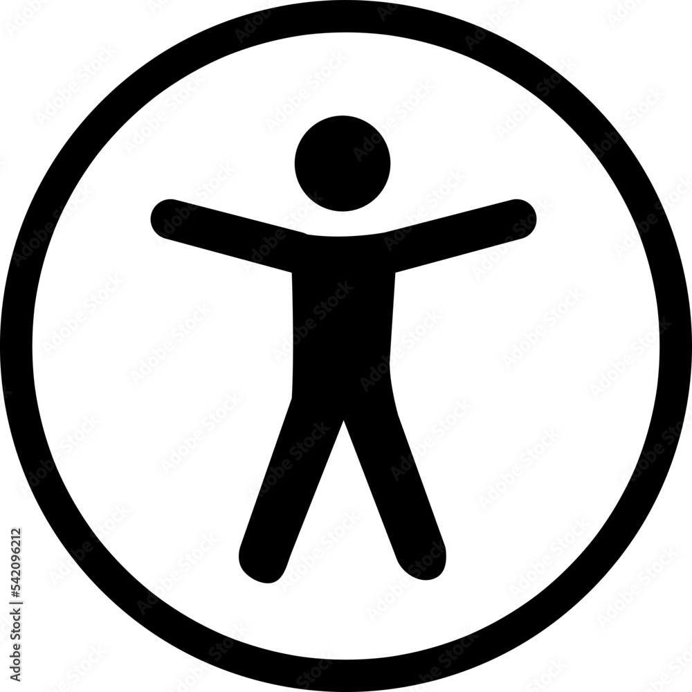 Universal accessibility sign. vector illustration on white background ...