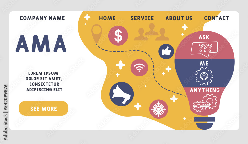 AMA - Ask me anything acronym. business concept background. vector ...