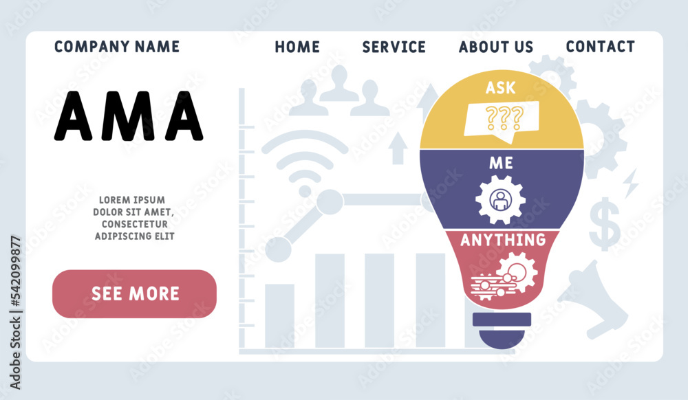 AMA - Ask me anything acronym. business concept background. vector ...