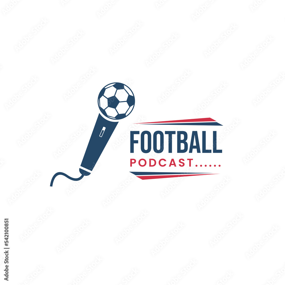 podcast logo vector icon silhouette mic with sports ball. logo design ...