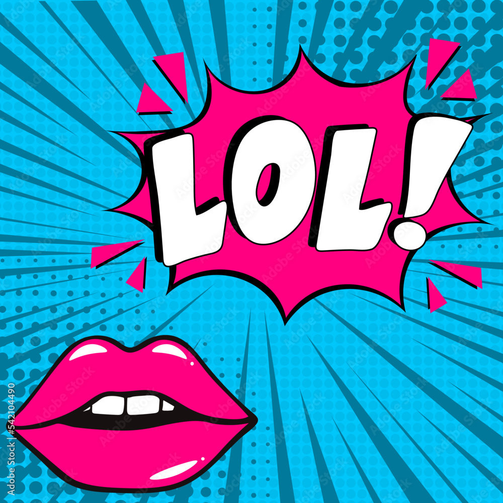 LOL - Laughing Out Loud. Comic book explosion with text - LOL. Vector ...