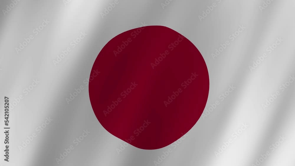 Japan flag waving animation. seamless loop animation flag video waving ...