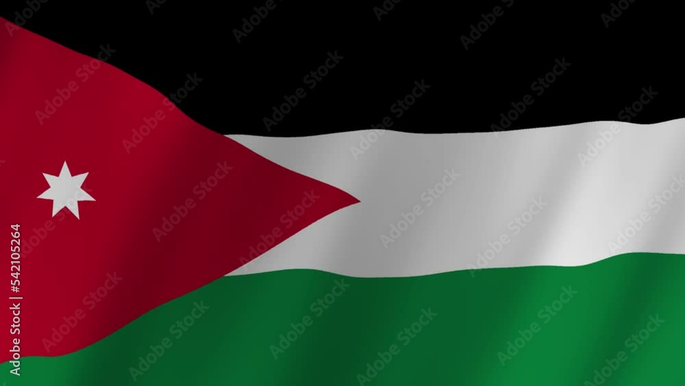 Jordan flag waving animation. seamless loop animation flag video waving ...