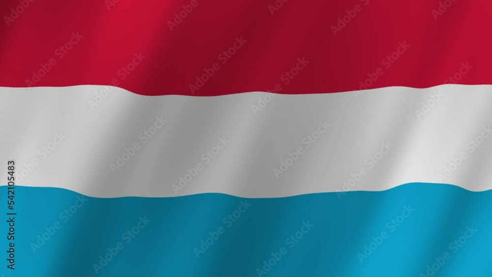 Luxembourg flag waving animation. seamless loop animation flag video waving in wind. suitable ...