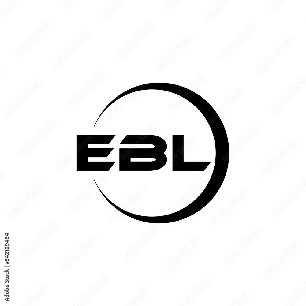 EBL letter logo design with white background in illustrator, cube logo ...
