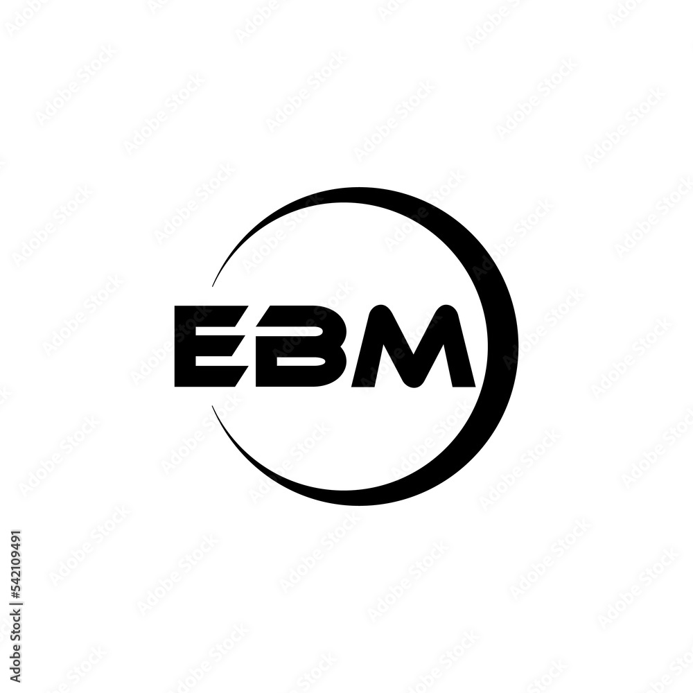 EBM letter logo design with white background in illustrator, cube logo ...