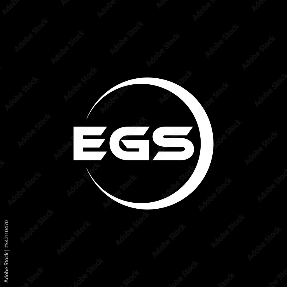 EGS letter logo design with black background in illustrator, cube logo ...