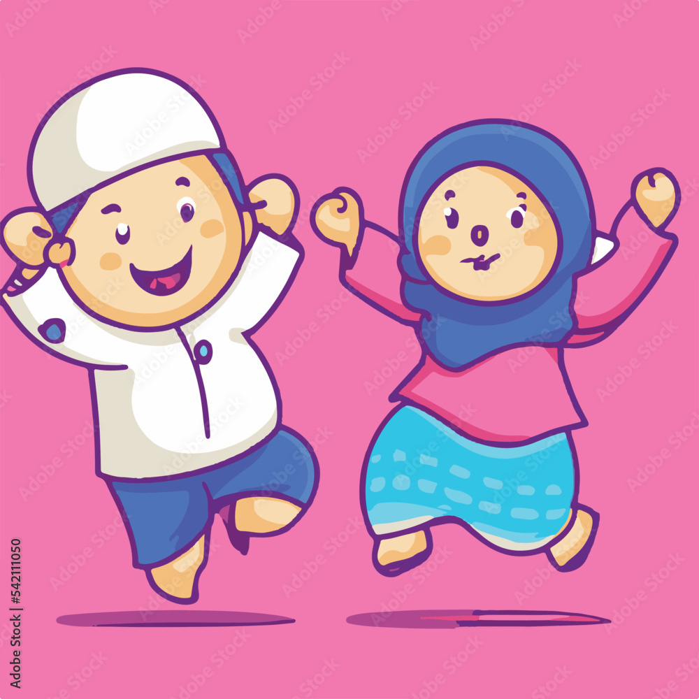 Cute kids vector illustration. chibi cartoon style. colorful Stock ...